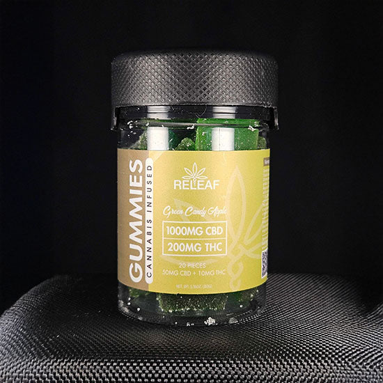 Releaf Green Apple CBD Gummies - Greeen Box